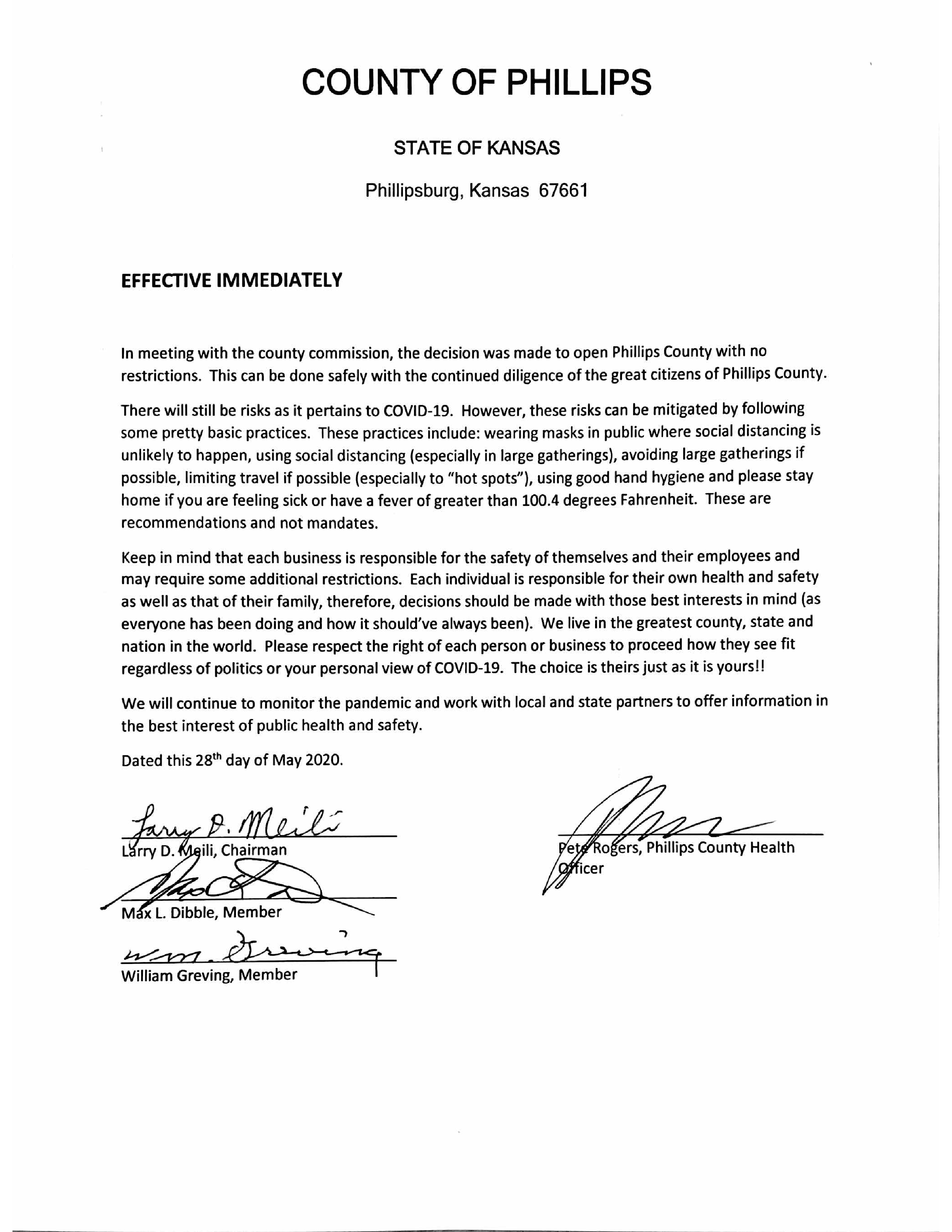 Official Website for the County of Phillips Kansas - COVID-19 Updates ...